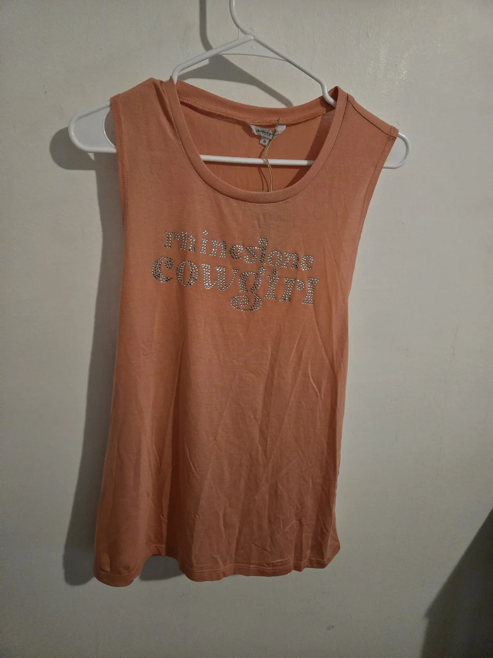 nm lab by naughtymonkey | Tops | Naughty Monkey Peach Rhinestone ...